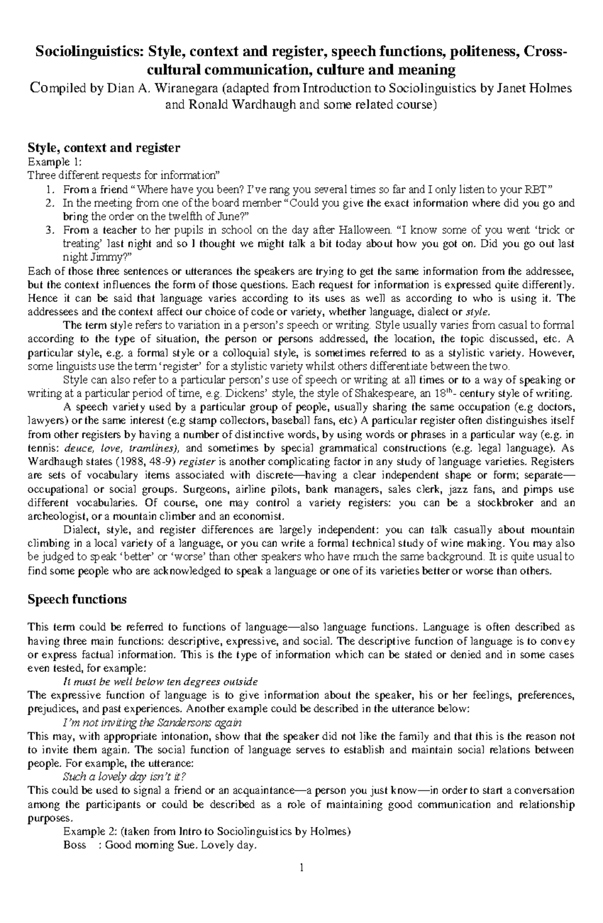 Paper of Faiz and Aura Sociolinguistic - Sociolinguistics: Style ...