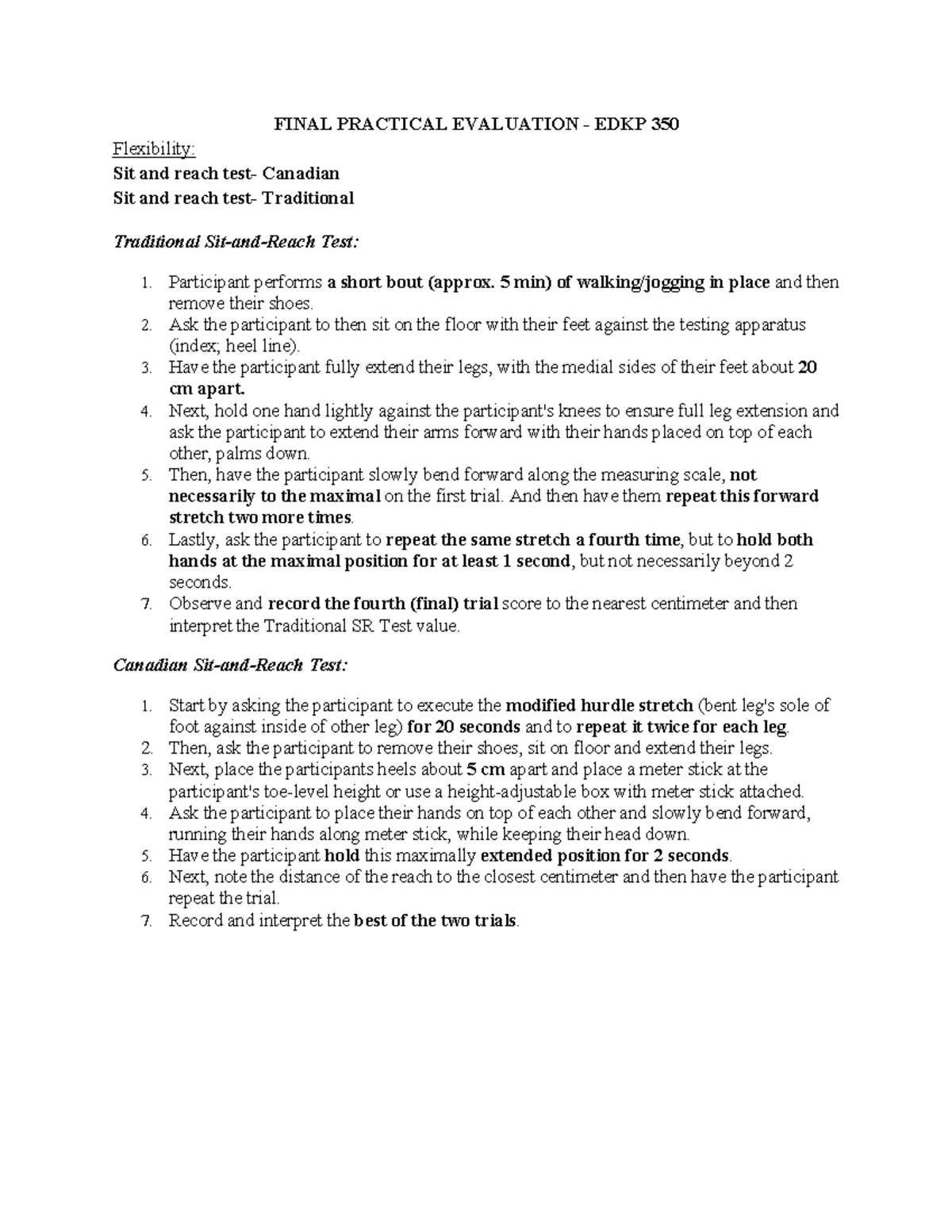 L7 - Professor Scheede - FINAL PRACTICAL EVALUATION - EDKP 350 ...
