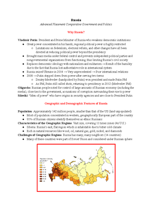 Everything AP Comparitive - AP Comparative CLASS Notes Core Countries ...