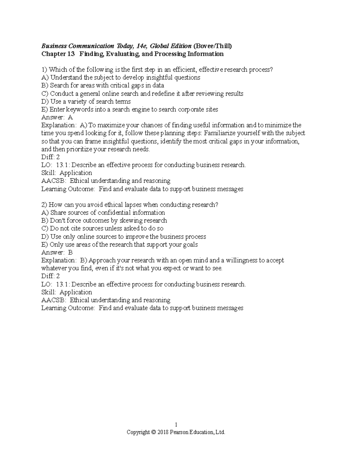 CH13 Word Export TB - TEST BANK - Business Communication Today, 14e ...