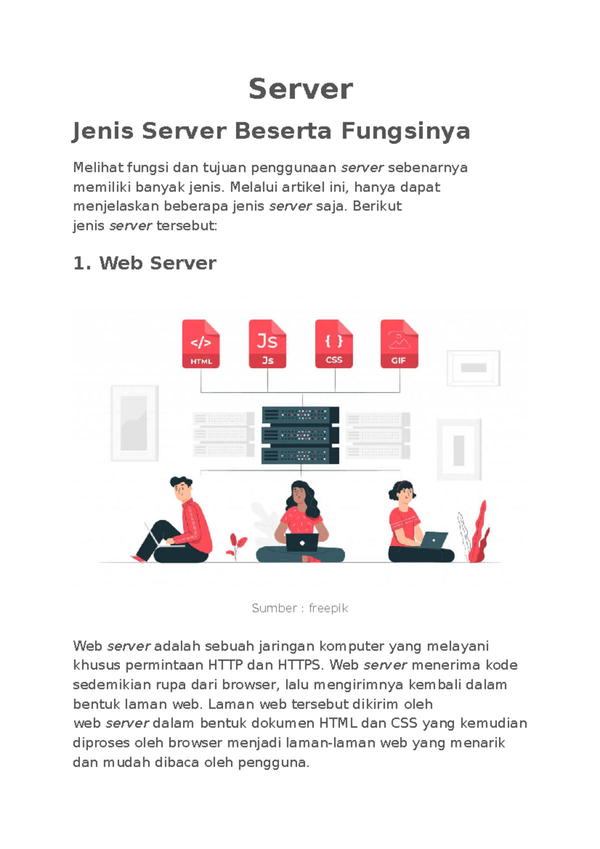 Server - Melalui artikel ini, hanya dapat menjelaskan beberapa jenis ...