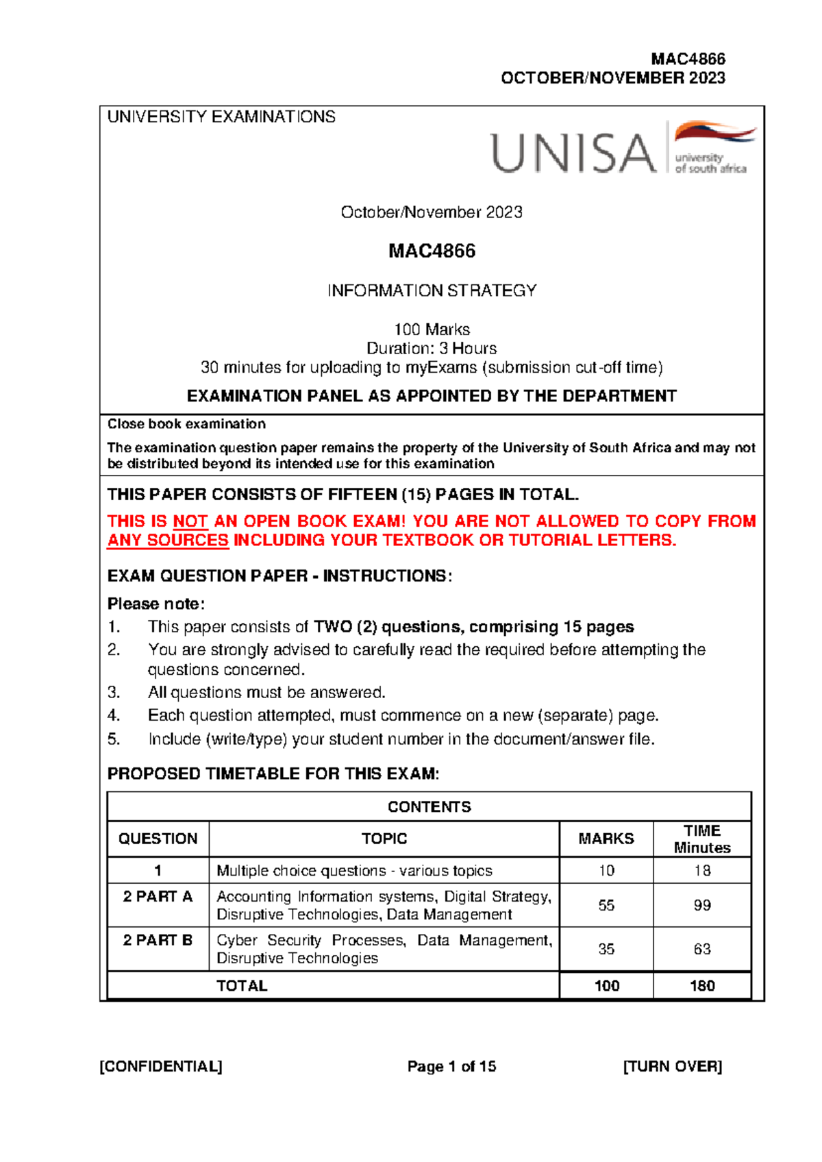 MAC4866 2023 Oct Nov Exam QP Final 01 - OCTOBER/NOVEMBER 2023 ...