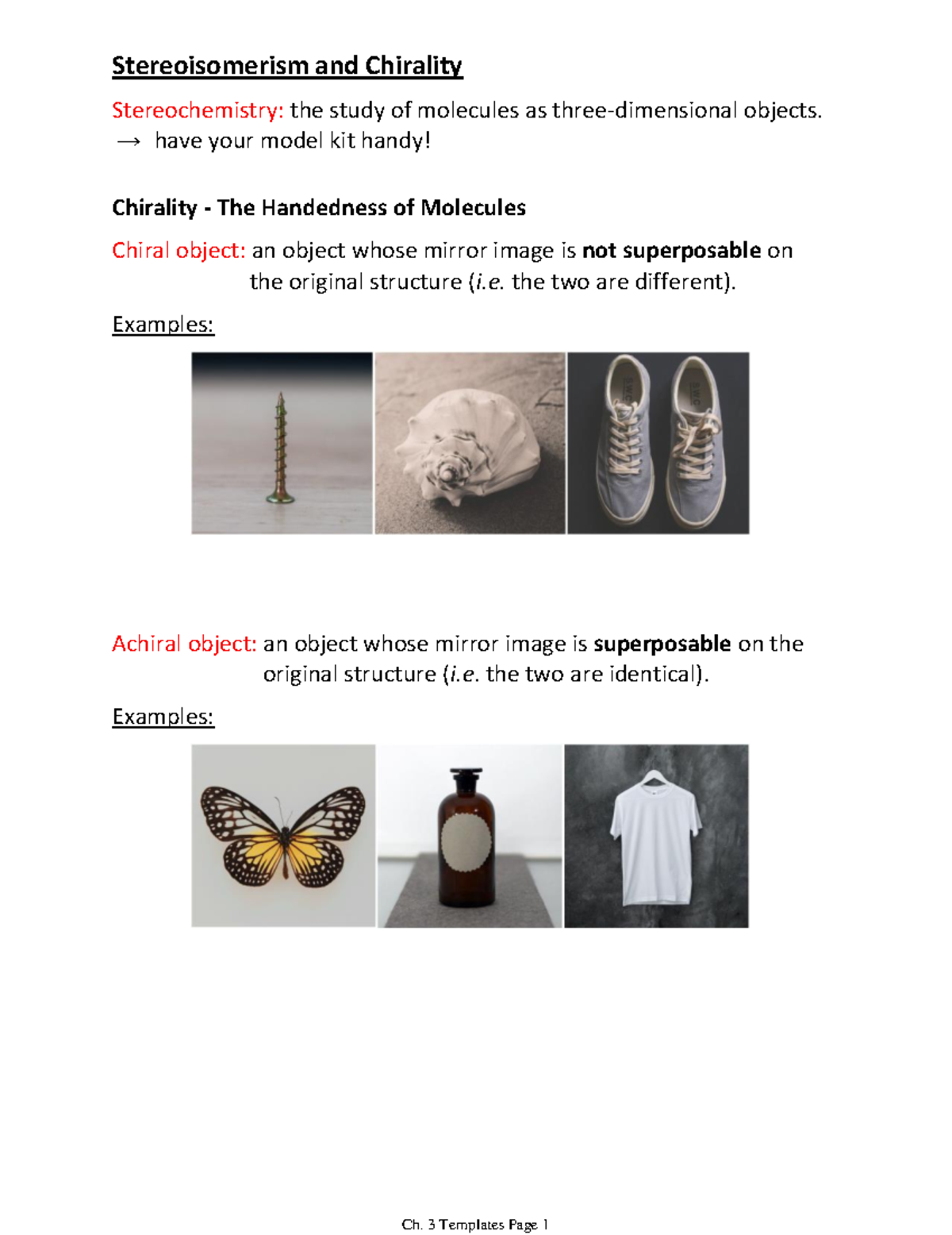 Chapter 3 Template - Stereoisomerism and Chirality → have your model ...