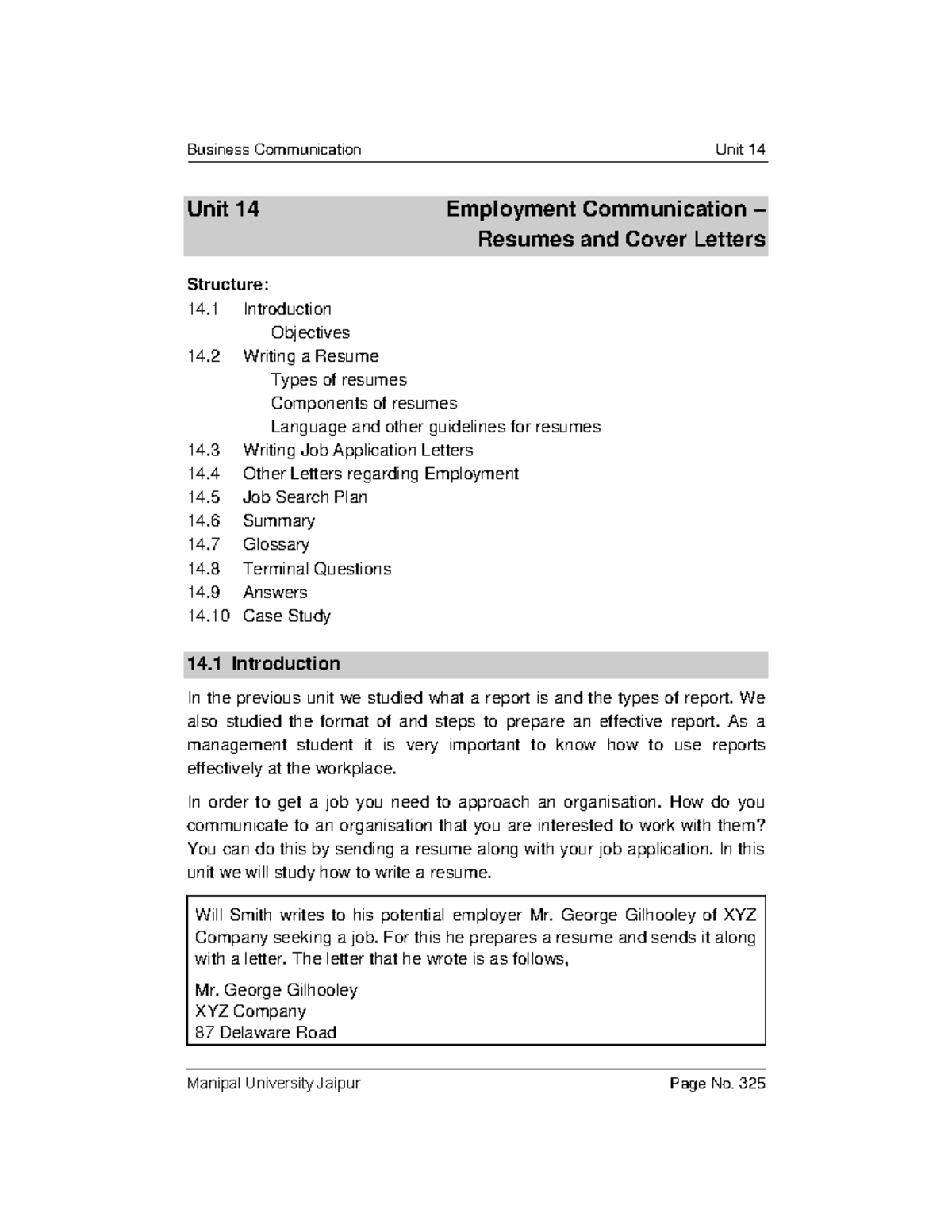 Unit 14 - Employment Communication - Resumes and Cover Letters - Unit ...