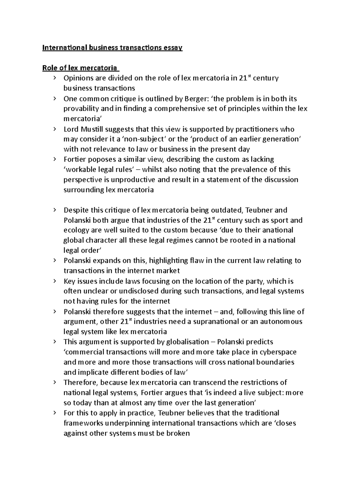 International business transactions - essay - International business ...