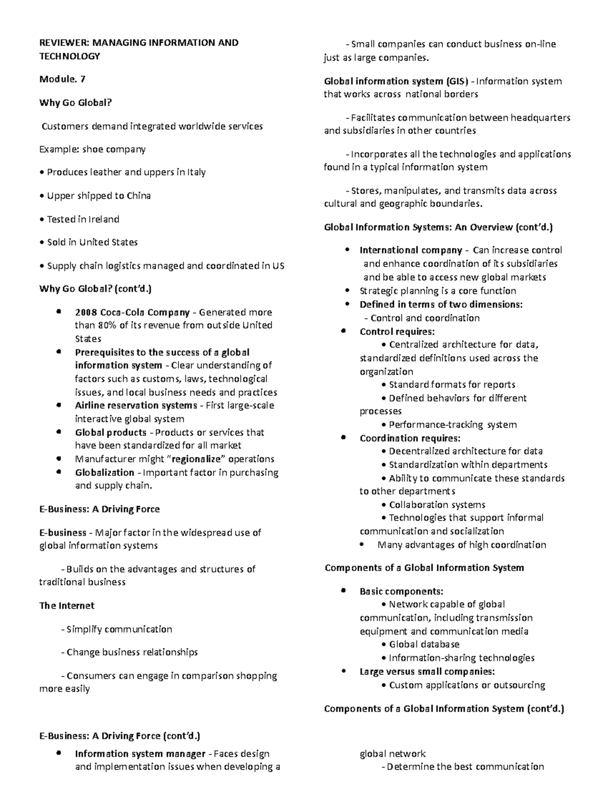 Reviewer MIT module 7 and 8 - REVIEWER: MANAGING INFORMATION AND ...