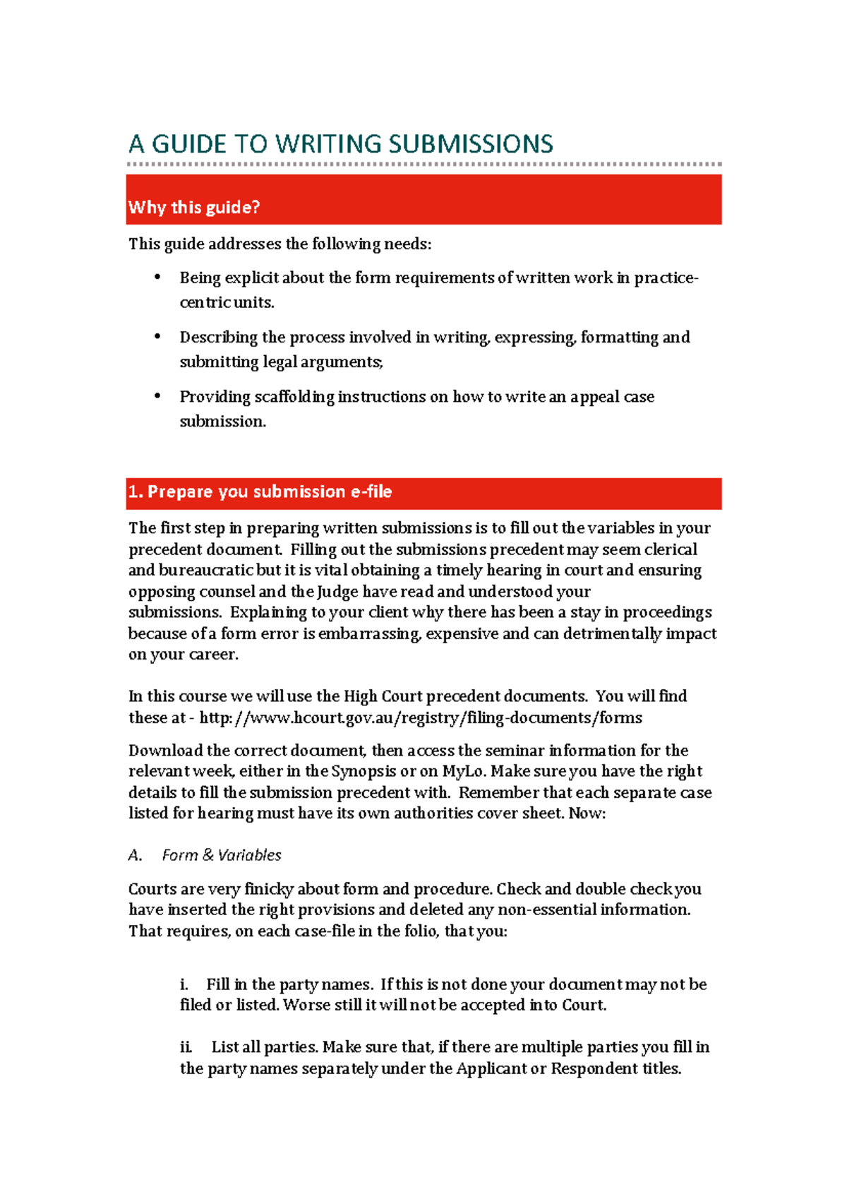 A-guide-to-writing-submissions - A GUIDE TO WRITING SUBMISSIONS Why ...