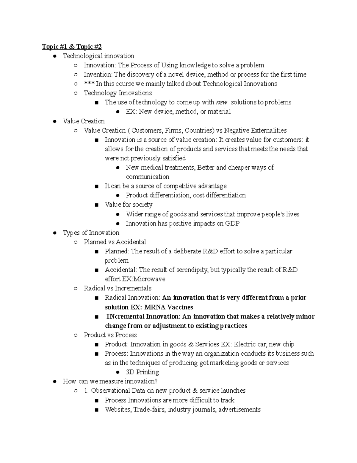 Innovation Technology & Design Final - Topic #1 & Topic # Technological ...