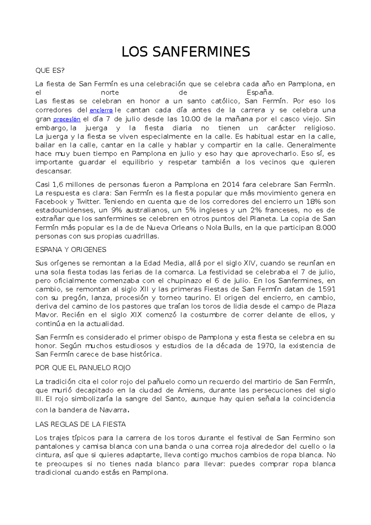 Los sanfermines - LOS SANFERMINES QUE ES? La fiesta de San Fermín es ...