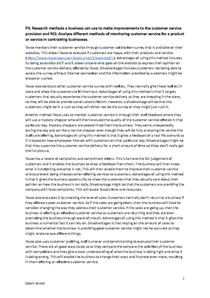 Unit 14 Investigating customer service - P6: Present A Clear, Effective ...