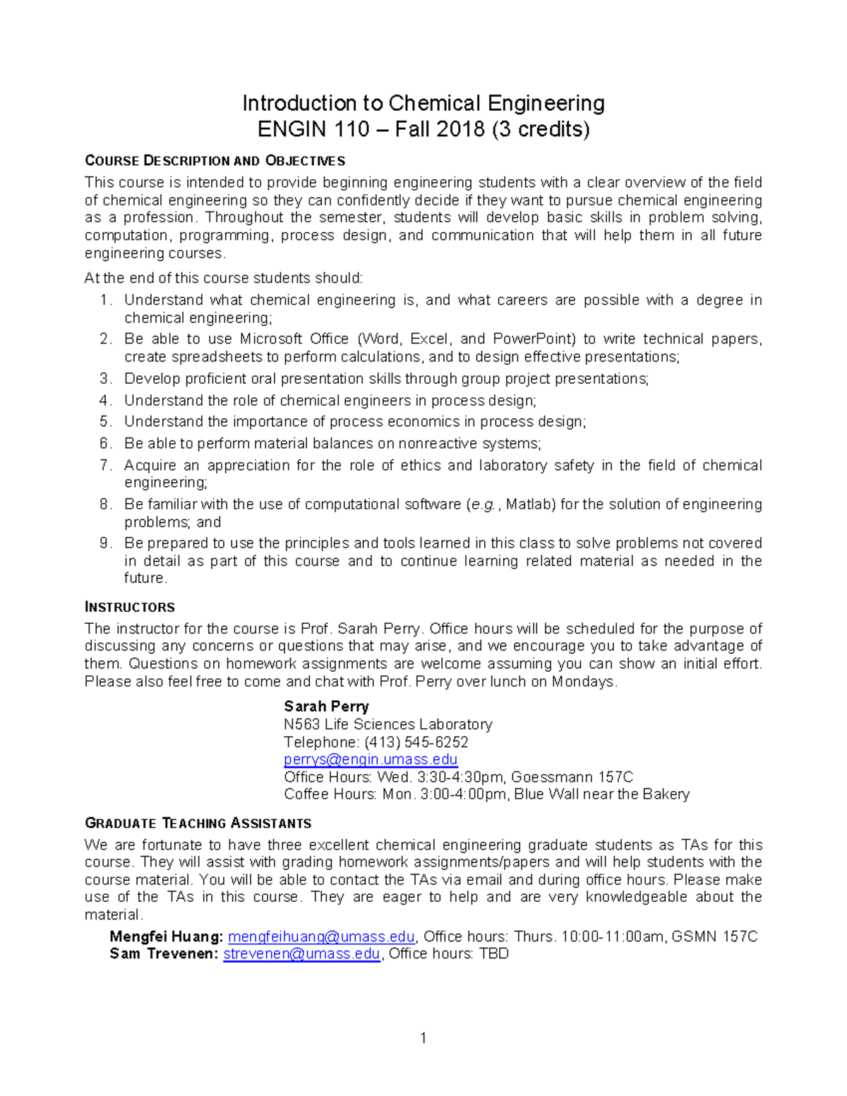 Syllabus Engin 110 - 2018 - Introduction to Chemical Engineering ENGIN ...