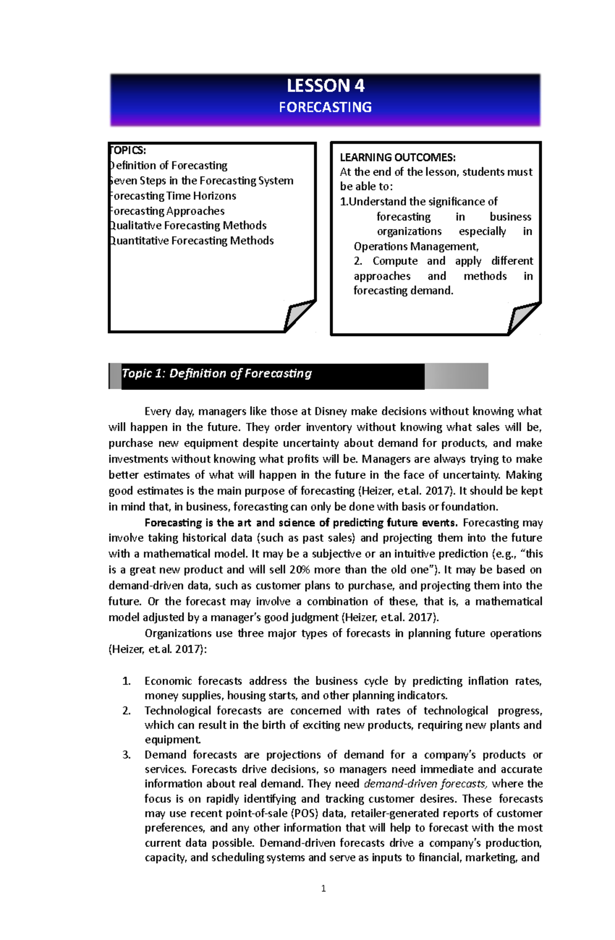 Lesson-4-for-share - operation management lesson 4 - TOPICS: Definition ...