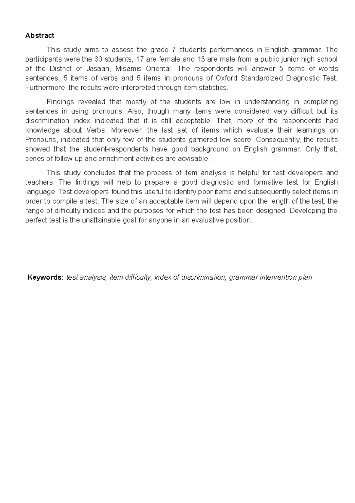 Aimrad Assessing-Grade-7-Students-Performances-in-English-Grammar ...