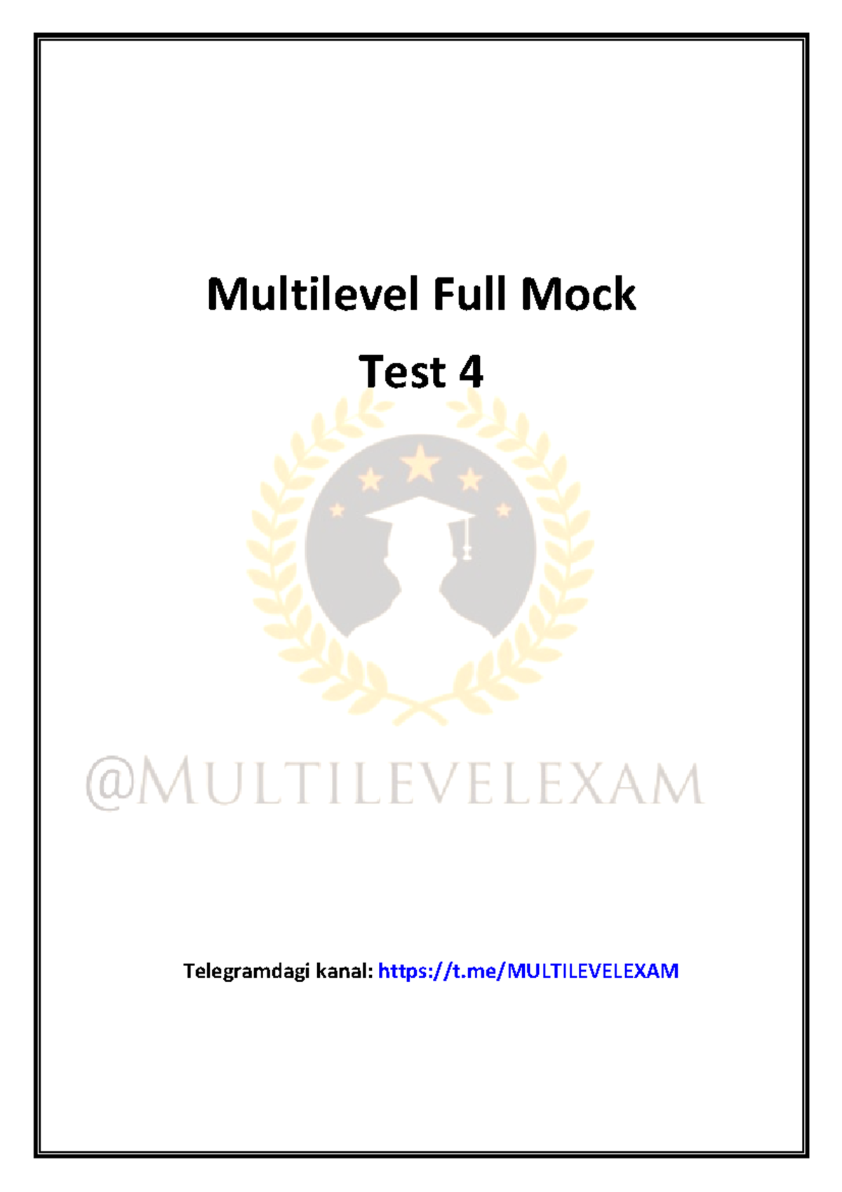 Multilevel Full Mock Test 4 - Multilevel Full Mock Test 4 Telegramdagi ...