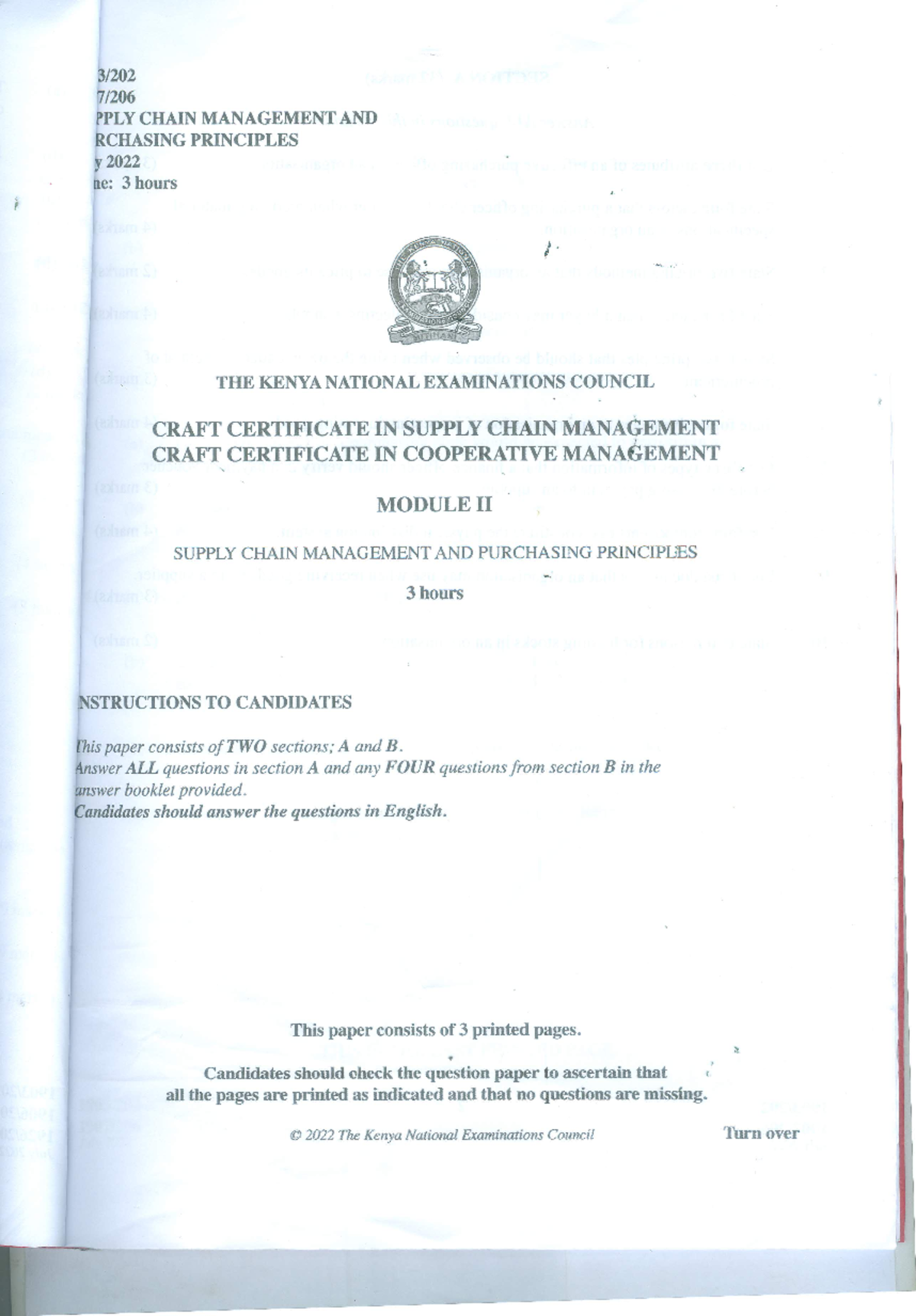 Supply Chain Management AND Purchasing Principles 0001 - Business law ...