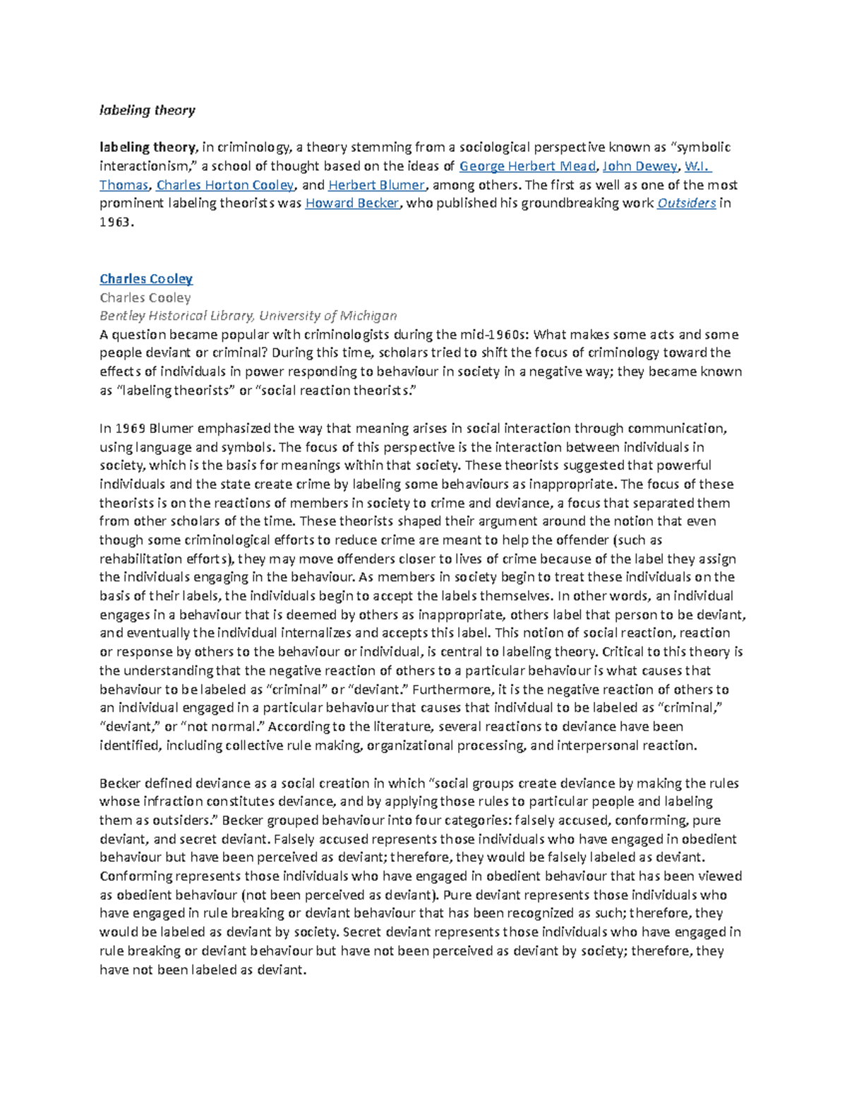 Extended notes in Theories - labeling theory labeling theory, in ...
