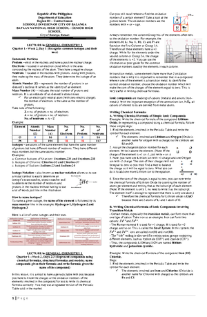 Consumer Chemistry - Chemistry in Everyday Life (Quarter 2) - Module 1 ...