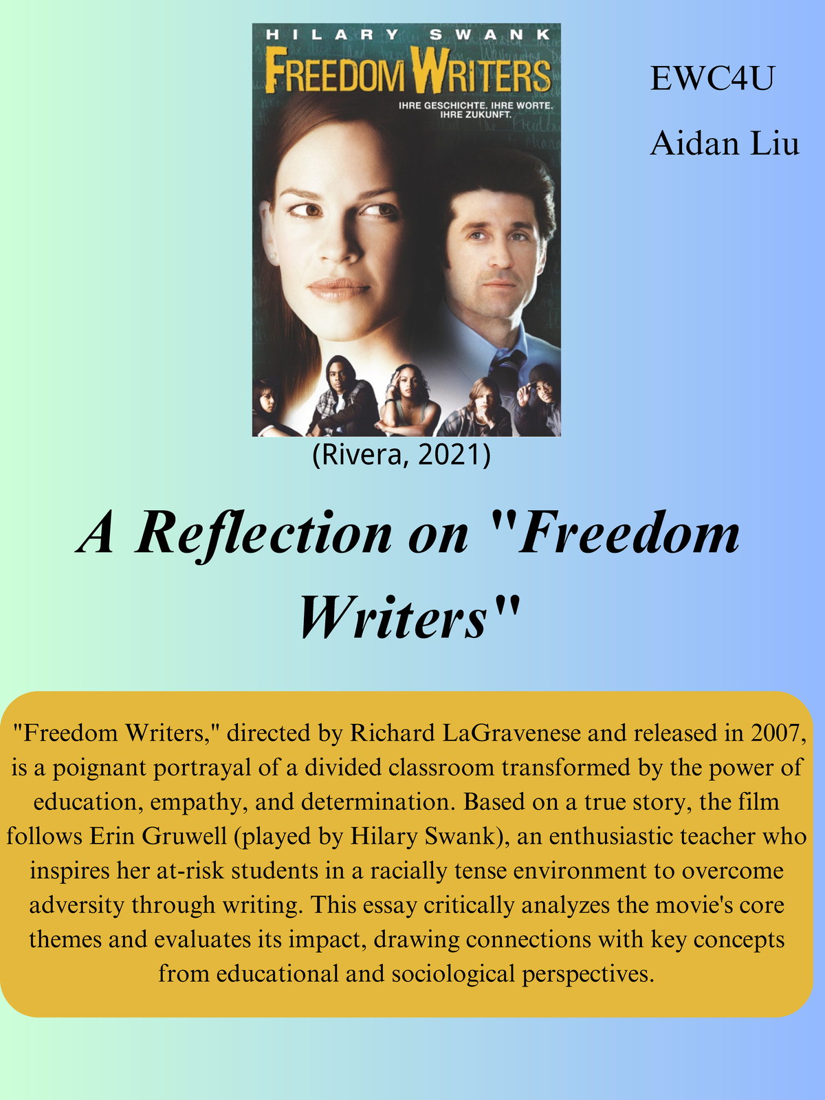 EWC4U Aidan Freedom Writers - "Freedom Writers," directed by Richard ...