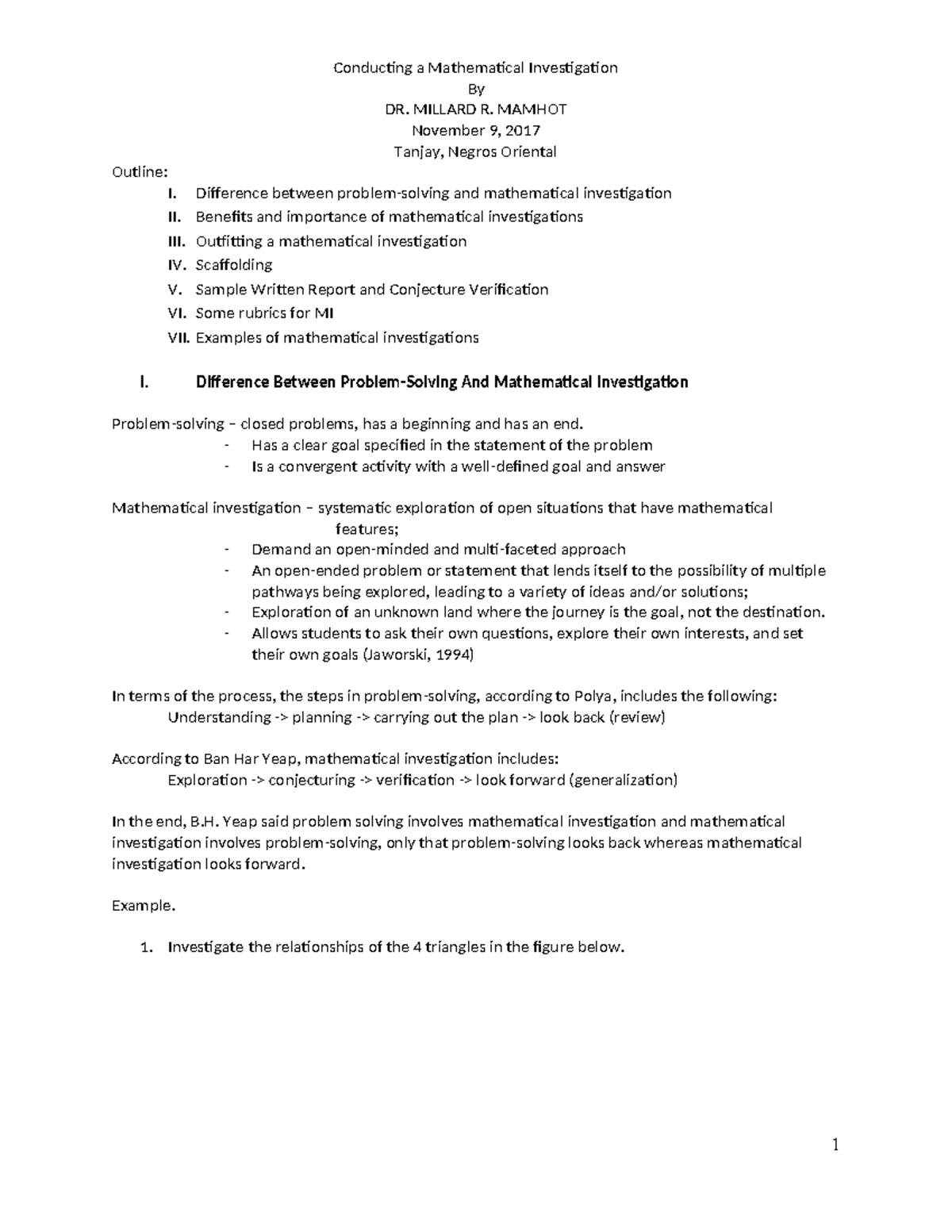 420863429-Math-investigation - Conducting a Mathematical Investigation ...