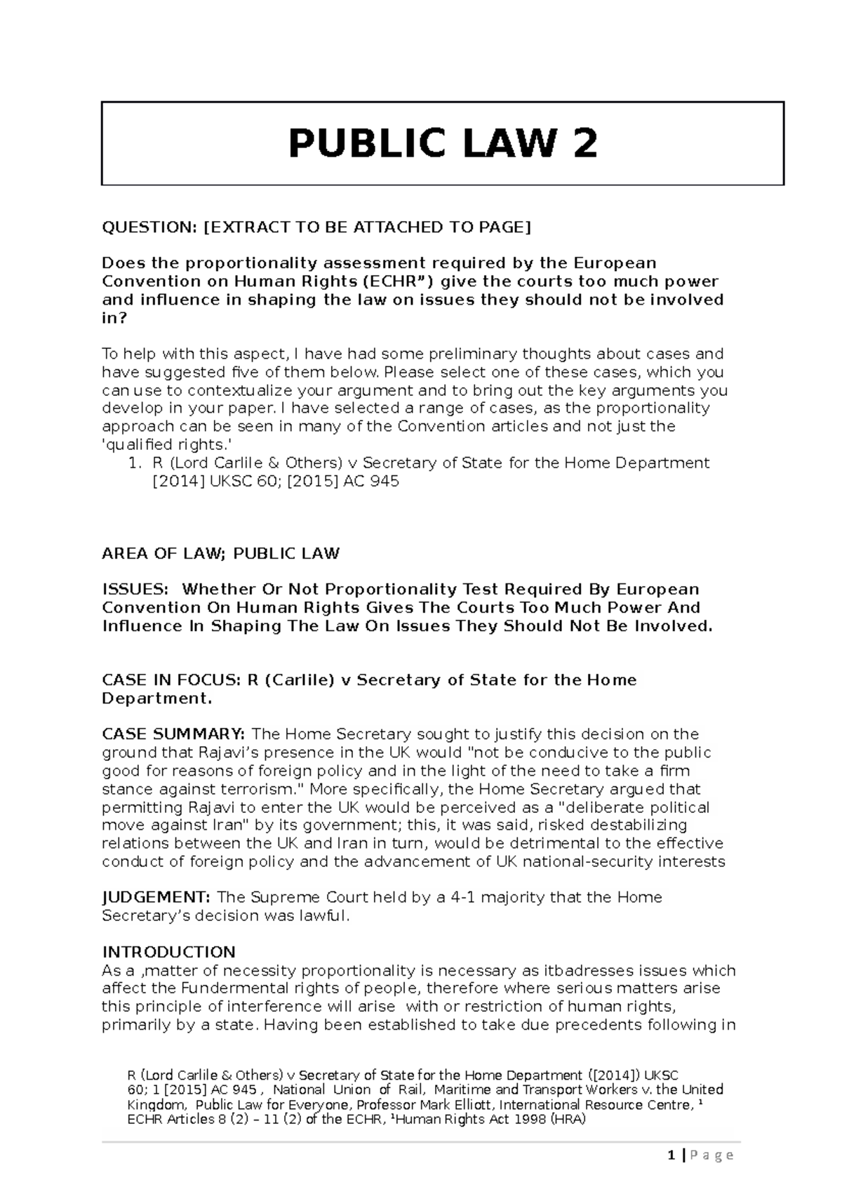 [ Public LAW II - PUBLIC LAW 2 QUESTION: [EXTRACT TO BE ATTACHED TO ...