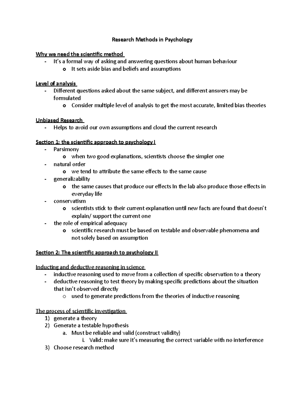 Psych Textbook Chapter 2 Week 2 - Research Methods in Psychology Why we ...