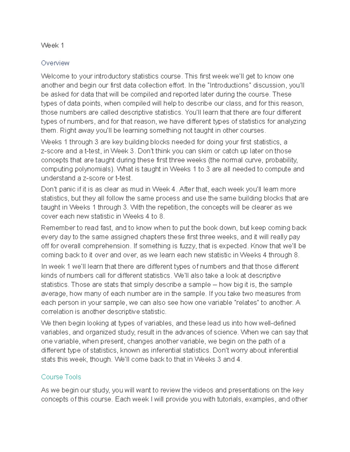 BIOL 224 Notes - Google Docs - Week 1 Overview Welcome to your ...