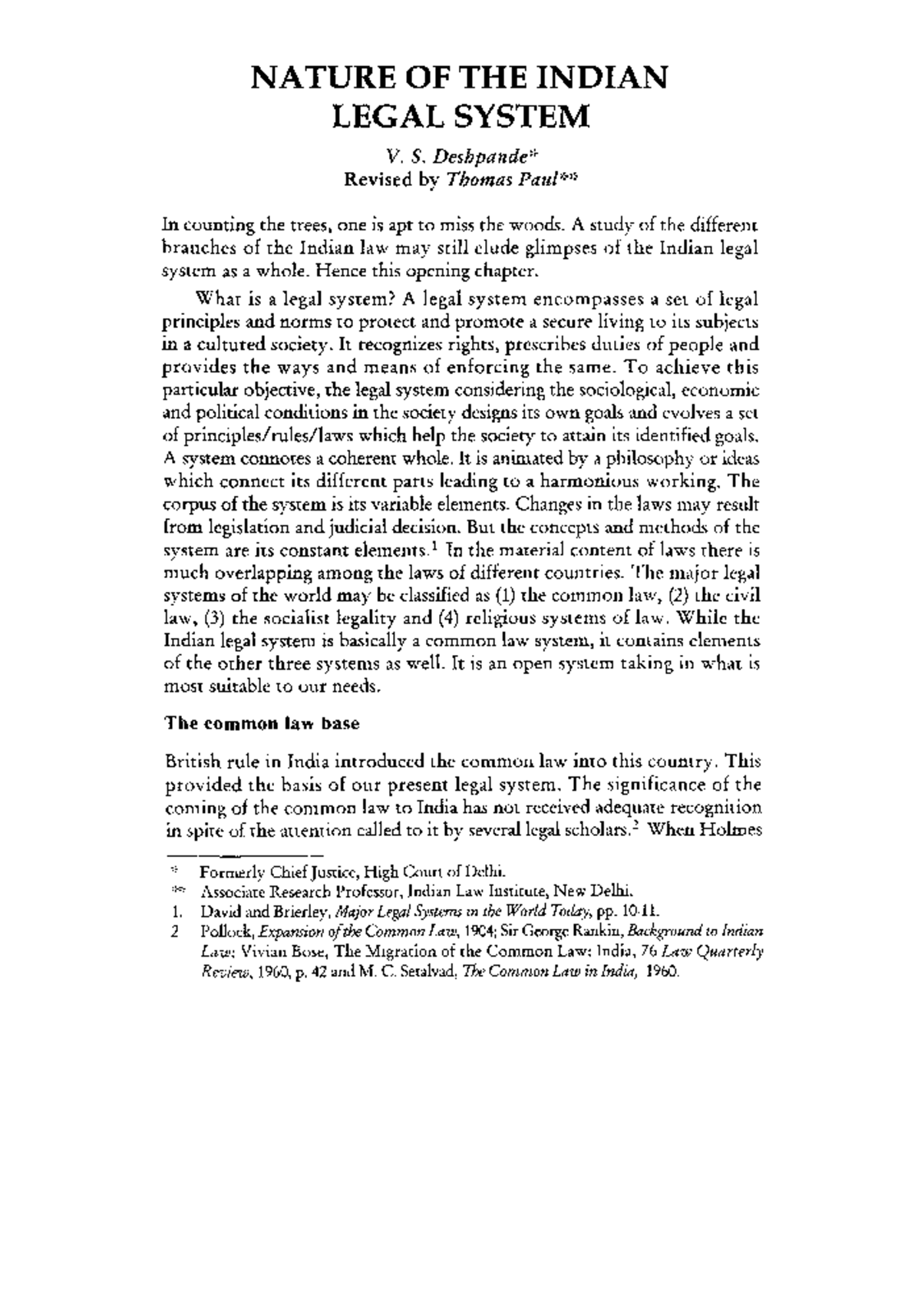 Nature of the Indian Legal System - NATURE OF THE INDIAN LEGAL SYSTEM ...