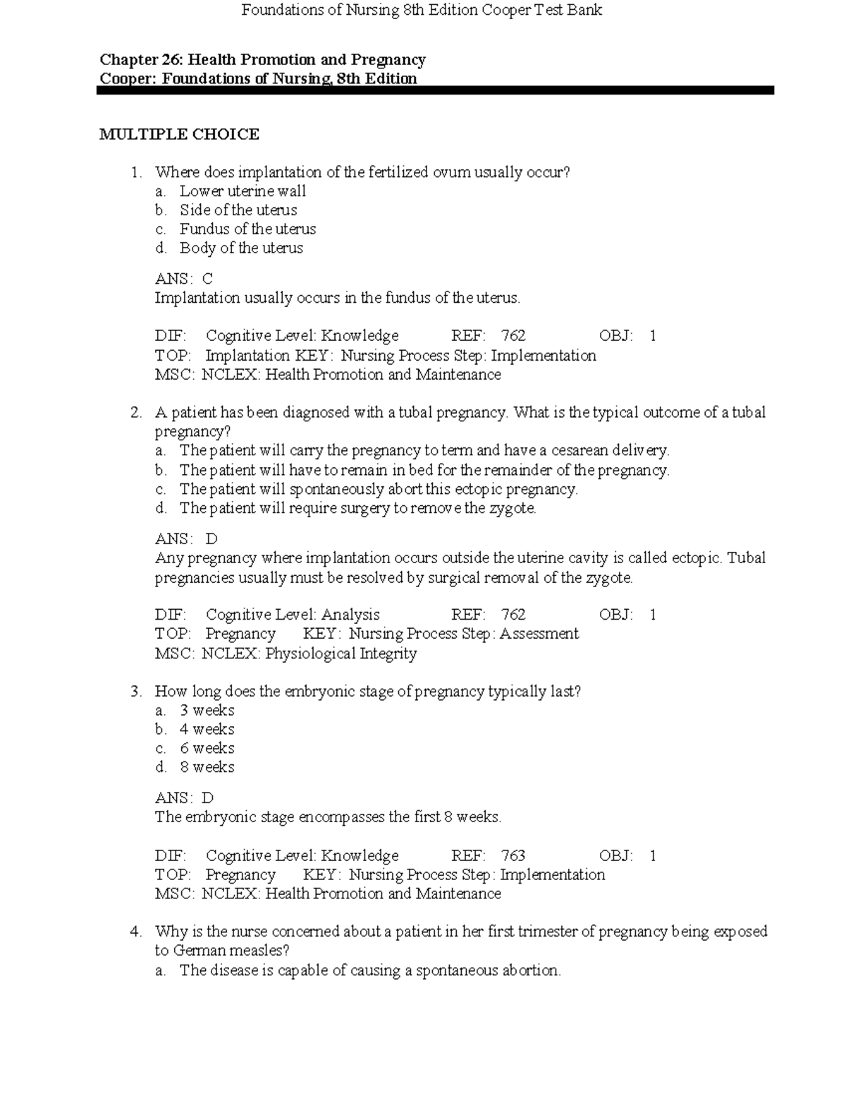 27 ++++ - Guided info - Chapter 26: Health Promotion and Pregnancy ...