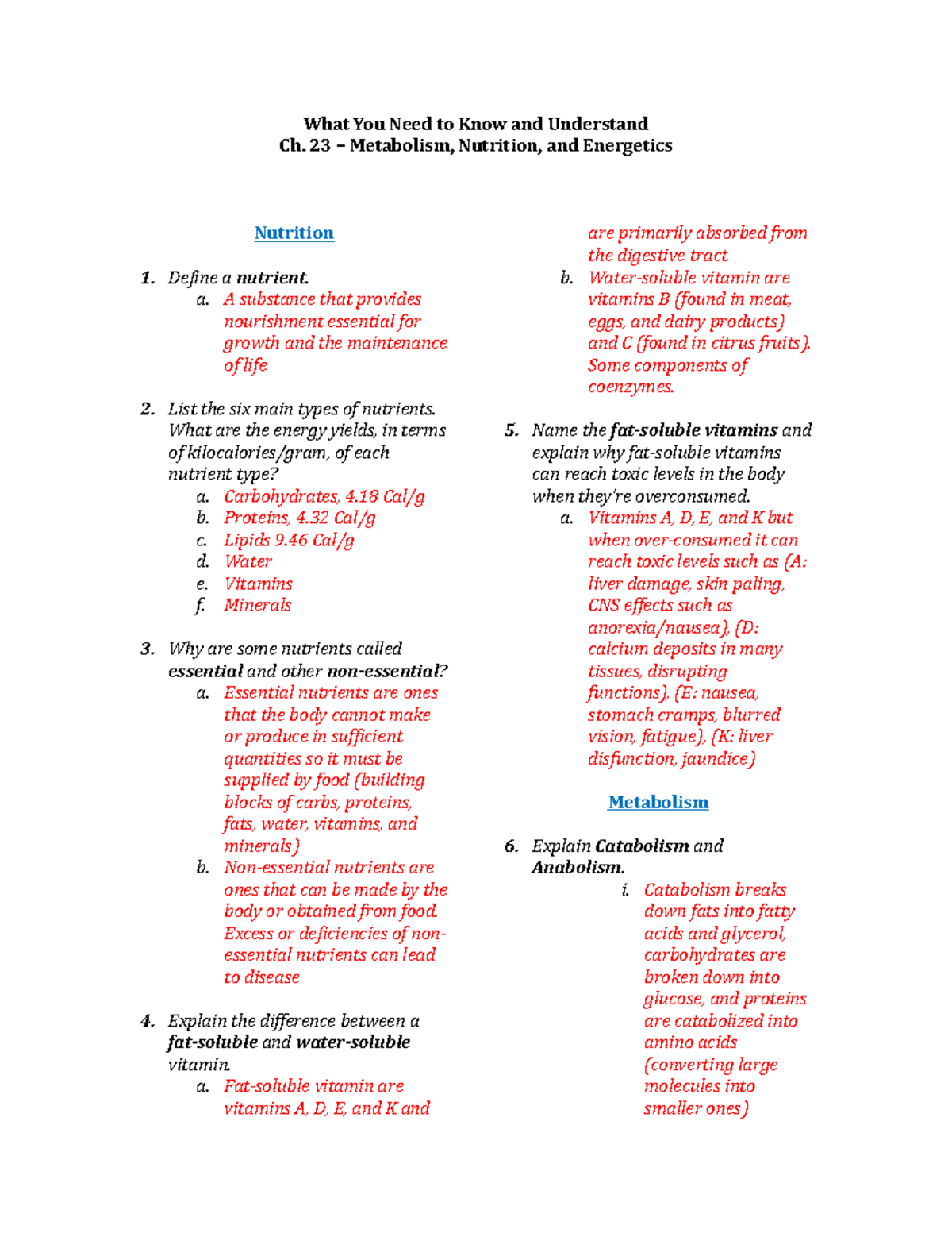 Wyntku Ch 23 - notes - What You Need to Know and Understand Ch. 23 ...
