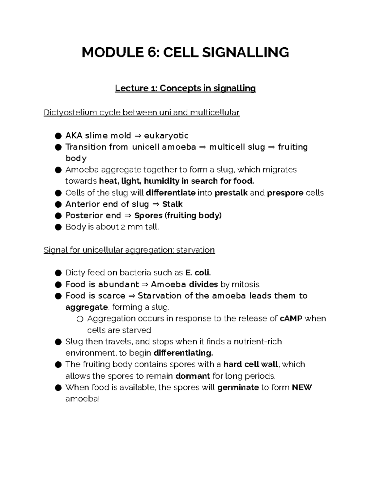Module 6 CELL BIO - MODULE 6: CELL SIGNALLING Lecture 1: Concepts in ...