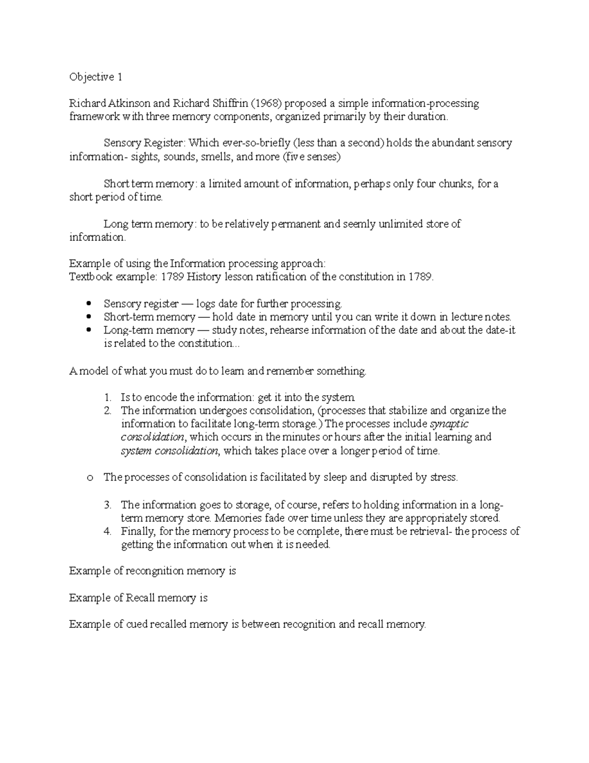 Chapter 8 Notes - Life Span Human Development - Objective 1 Richard ...