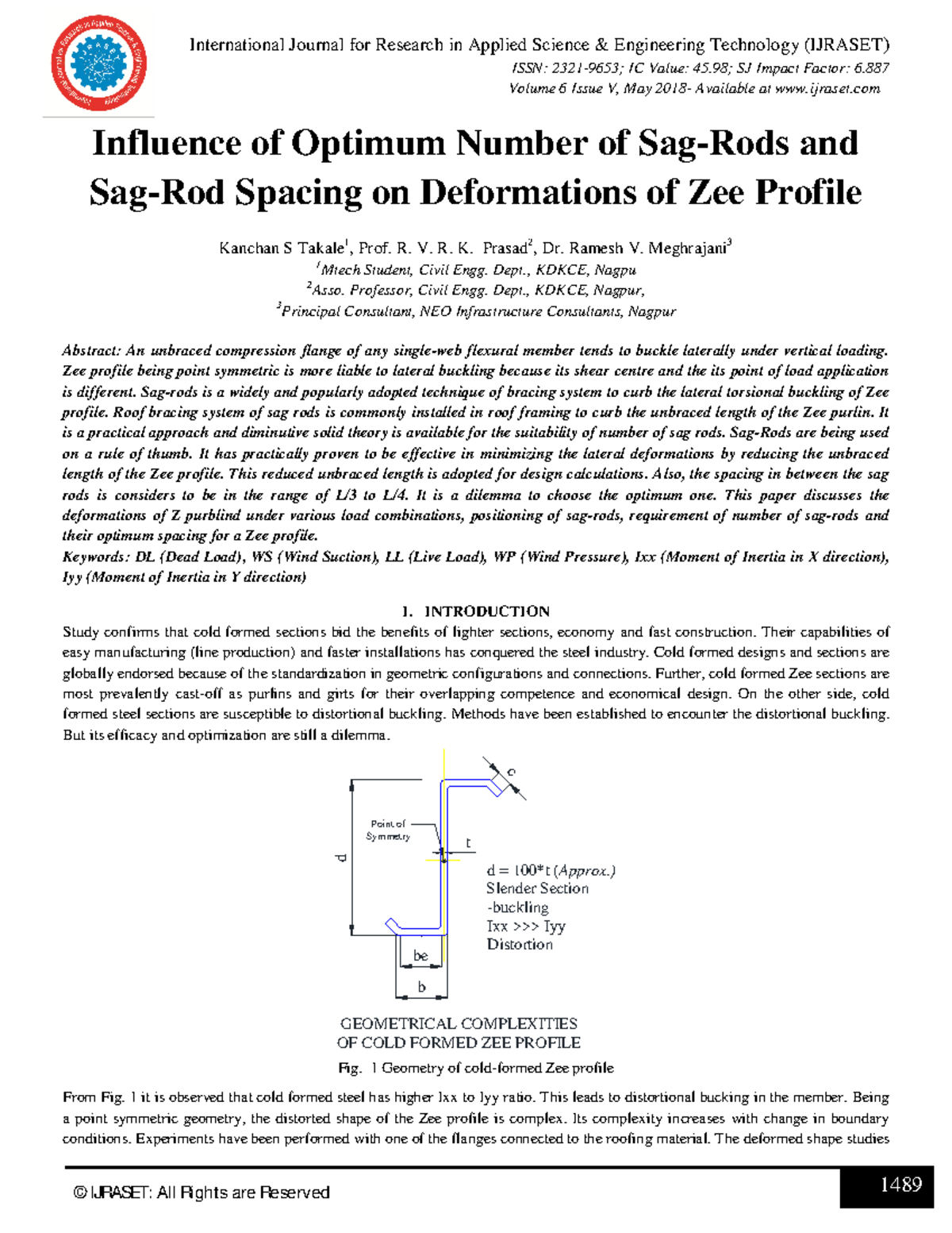 Optimun number of sag-rods and sag-rod spacing on deformation of Z ...