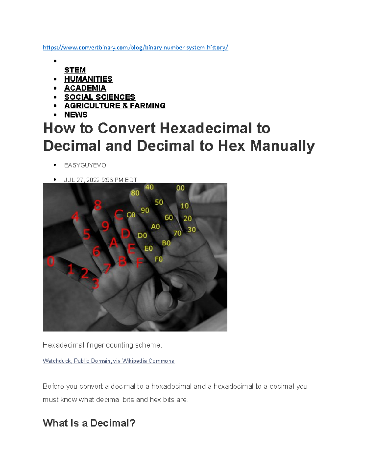 Hh - BINARY NUMBER. HEXADECIMAL - convertbinary/blog/binary-number ...