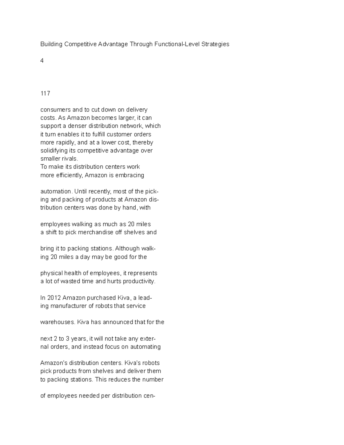 Building Competitive Advantage Through Functional-Level Strategies - Building Competitive ...