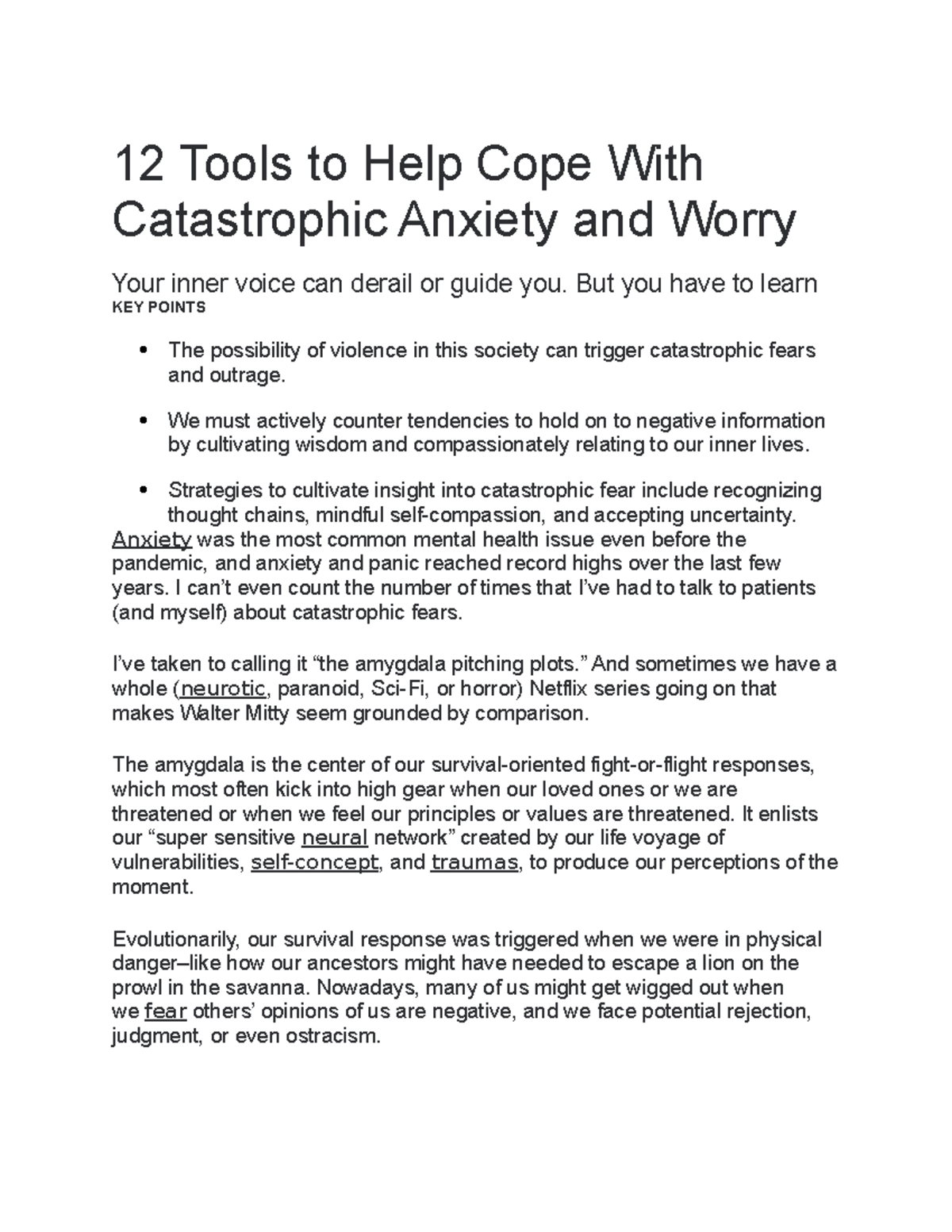 12 Tools to Help Cope With Catastrophic Anxiety and Worry - But you ...