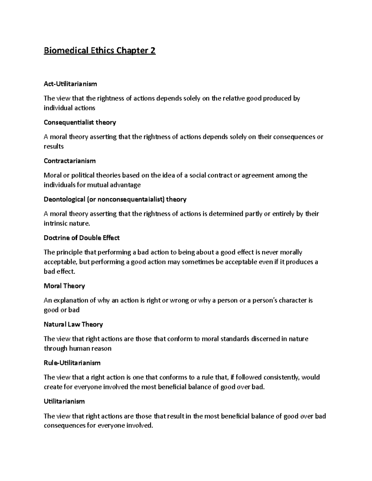 Biomedical Ethics Chapter 2 Doctrine Of Double Effect The Principle