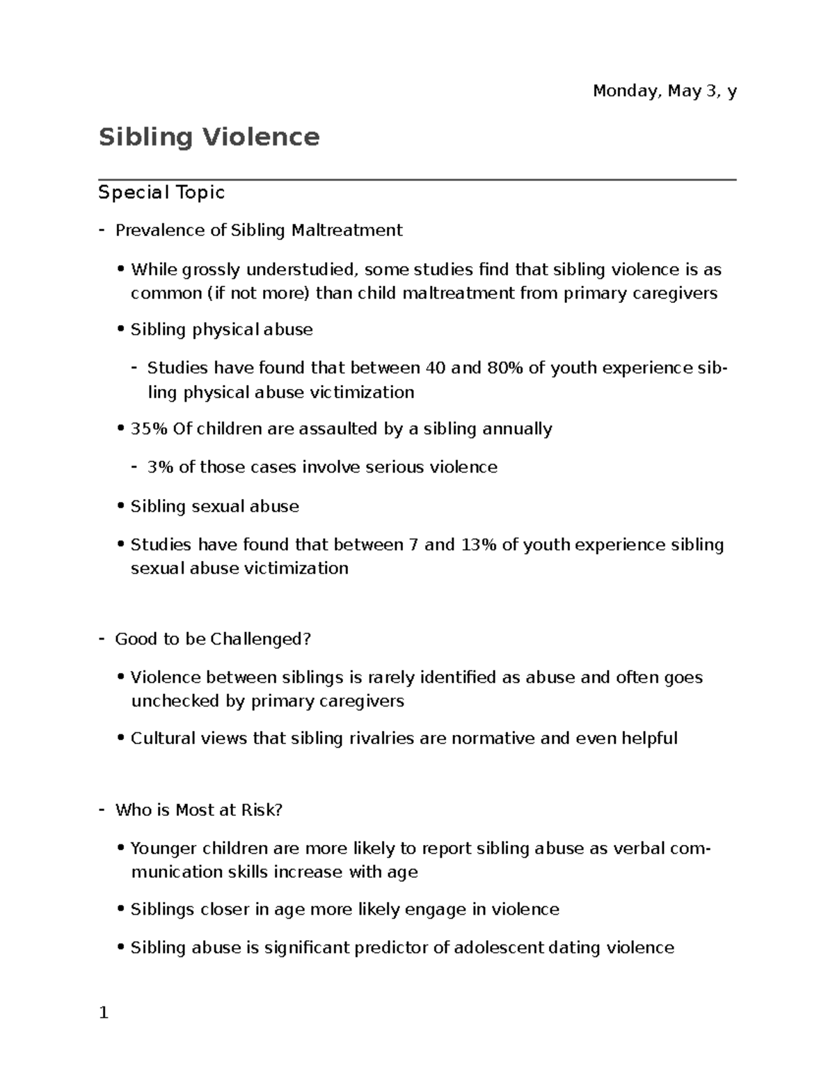 Sibling Violence - Child Maltreatment - Sibling Violence Special Topic ...