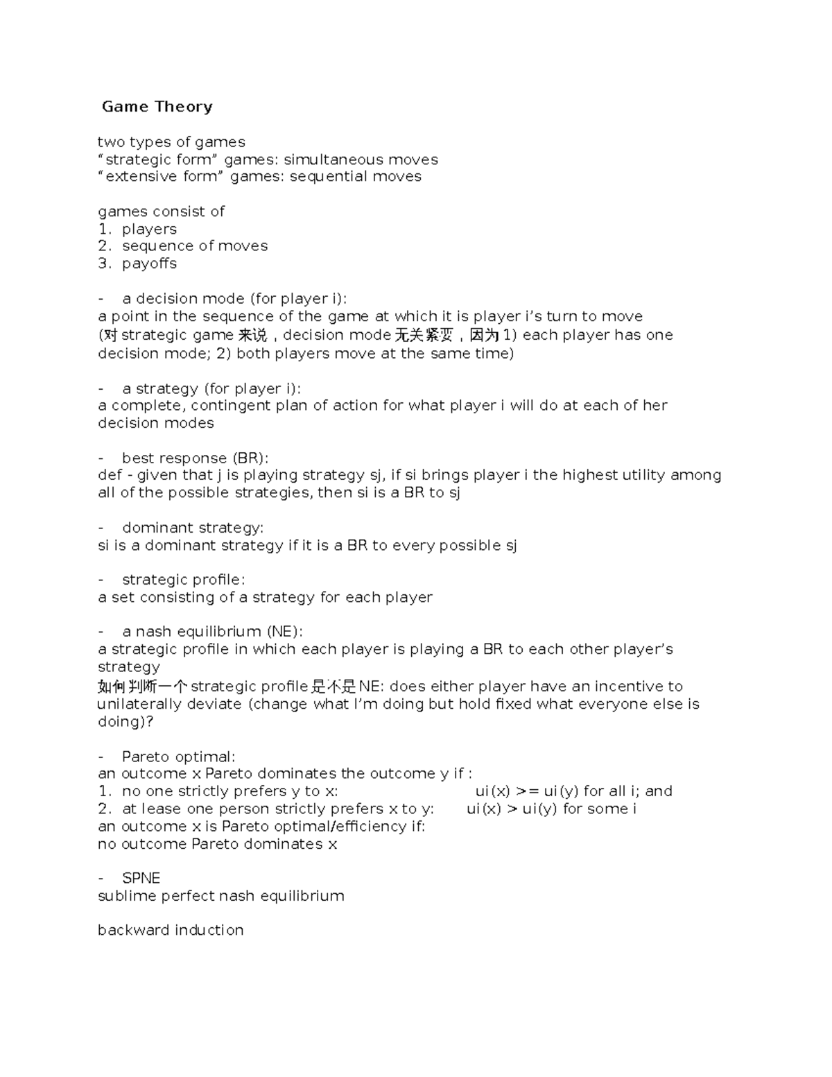 Game Theory - Game Theory two types of games “strategic form” games ...