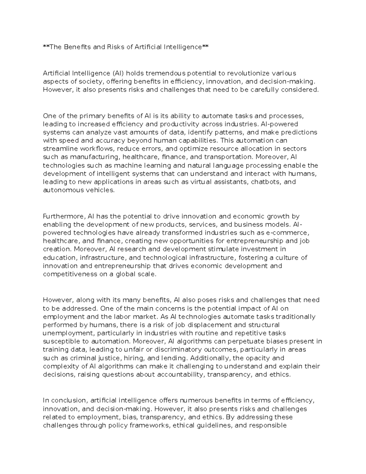 The Benefits and Risks of Artificial Intelligence - The Benefits and ...