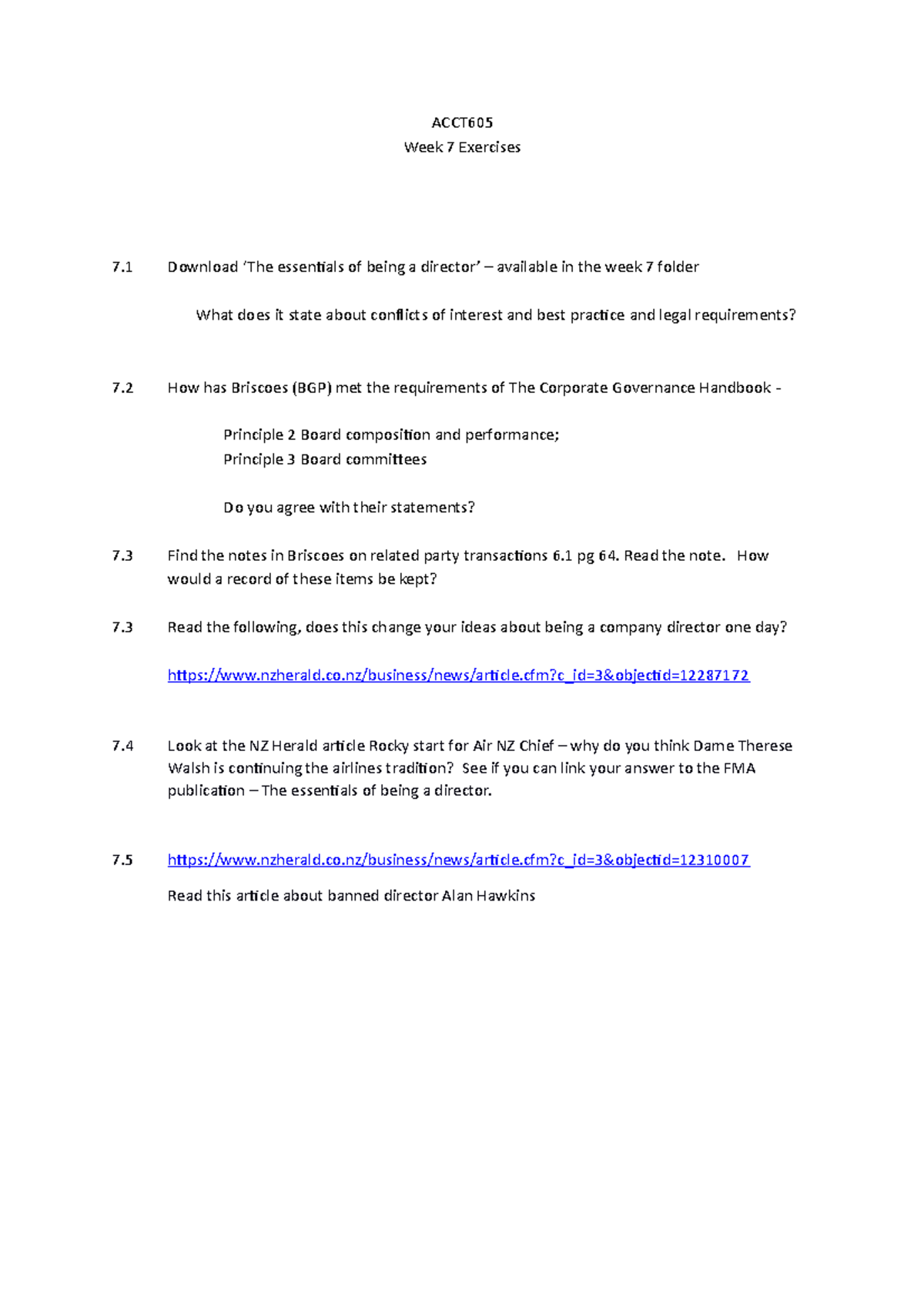 Week 7 Exercises - Week 7 ExercisesACCT 7 Download ‘The essentials of ...