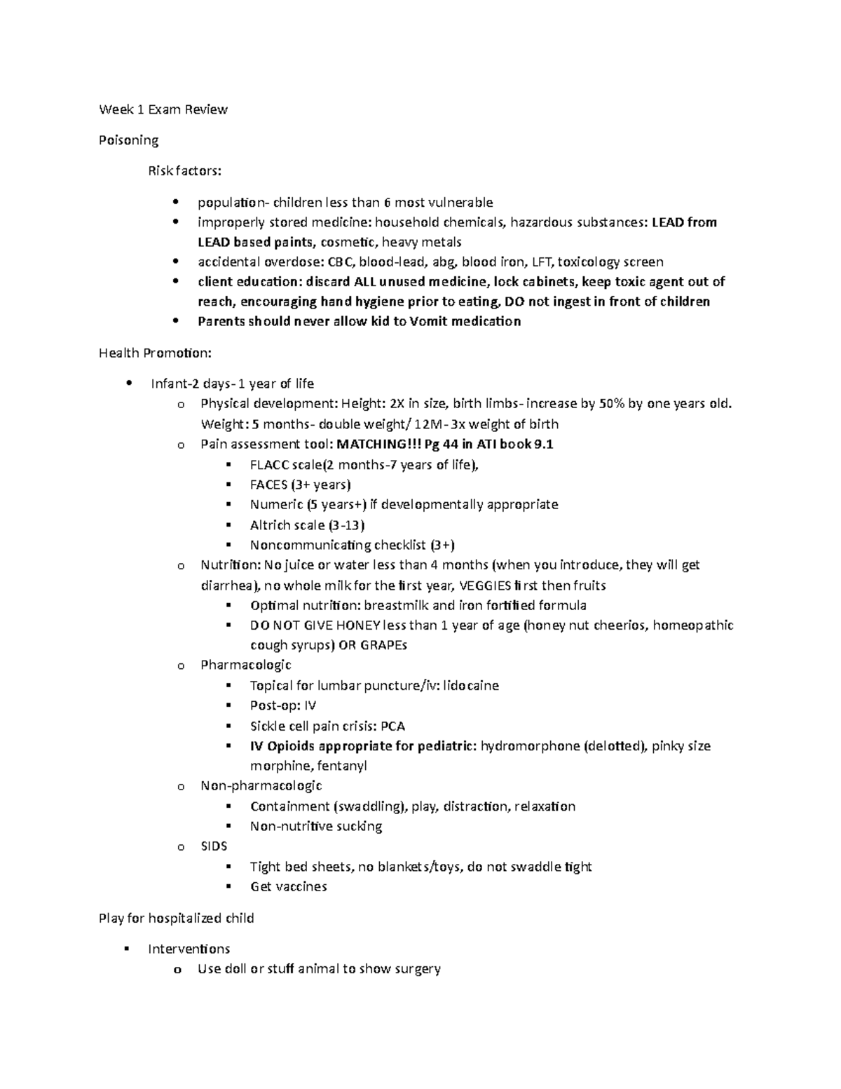 Week 1 Exam Review - STUDY GUIDE!! very helpful - Week 1 Exam Review ...