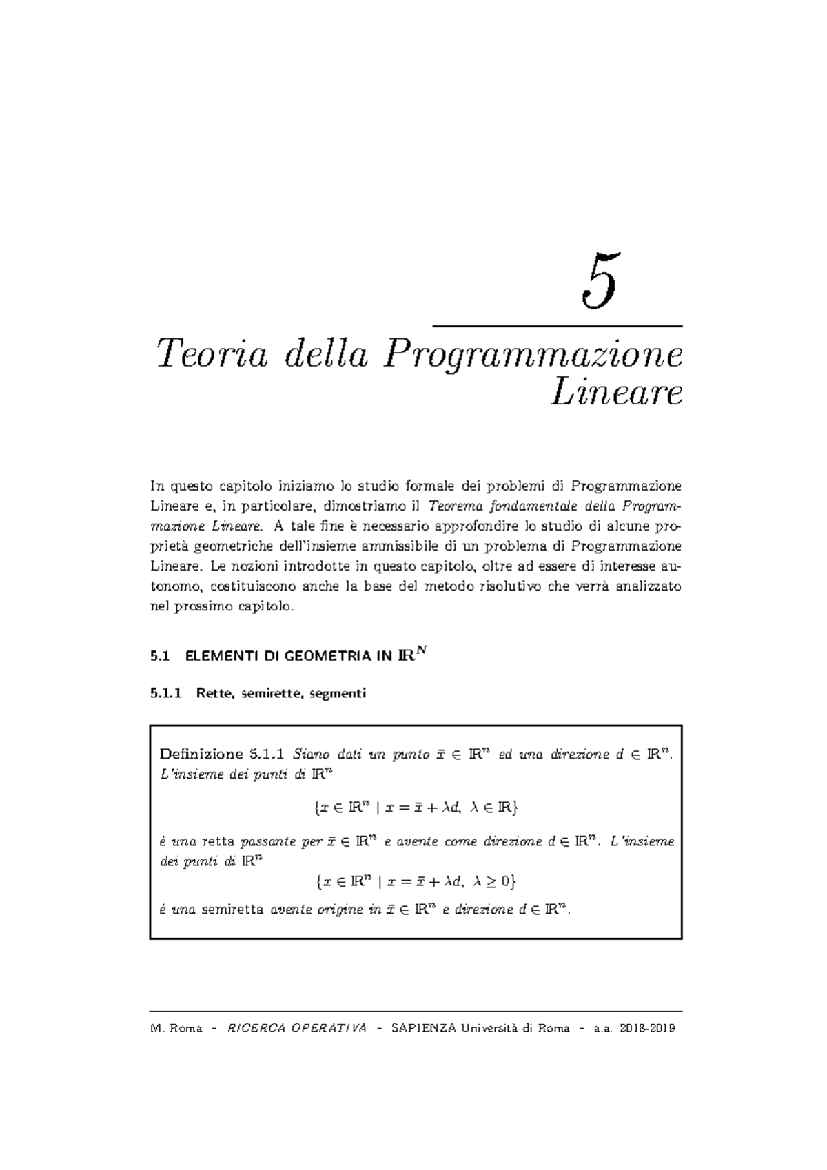 Cap5 - teoria della programmazione lineare - 5 Teoria della ...