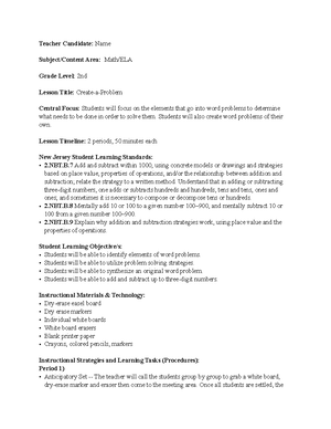 2nd Grade ELA & Science Lesson Plan Example - Teacher Candidate: Name ...