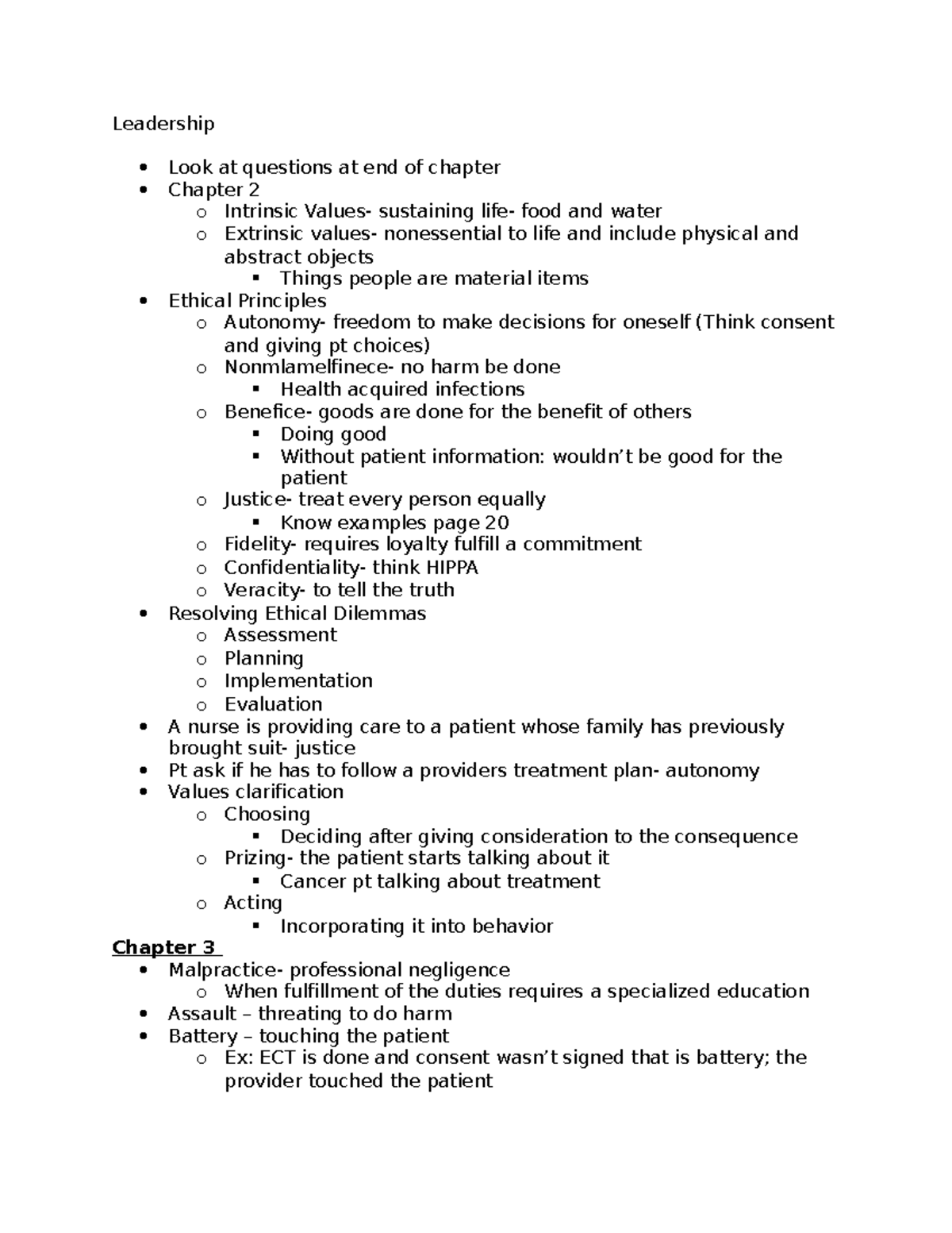 Leadership Final - Leadership Look at questions at end of chapter ...