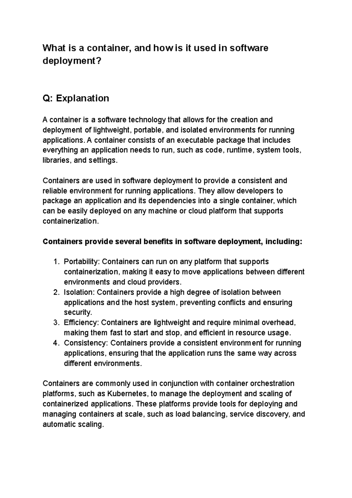 What is a container, and how is it used in software deployment - What ...