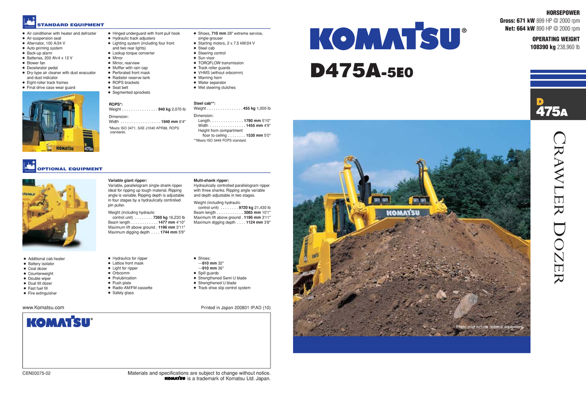 Komatsu-d475a-5e0-crawler-dozer compress - Komatsu Printed in Japan 200801 IP (10) CEN00075-02 ...
