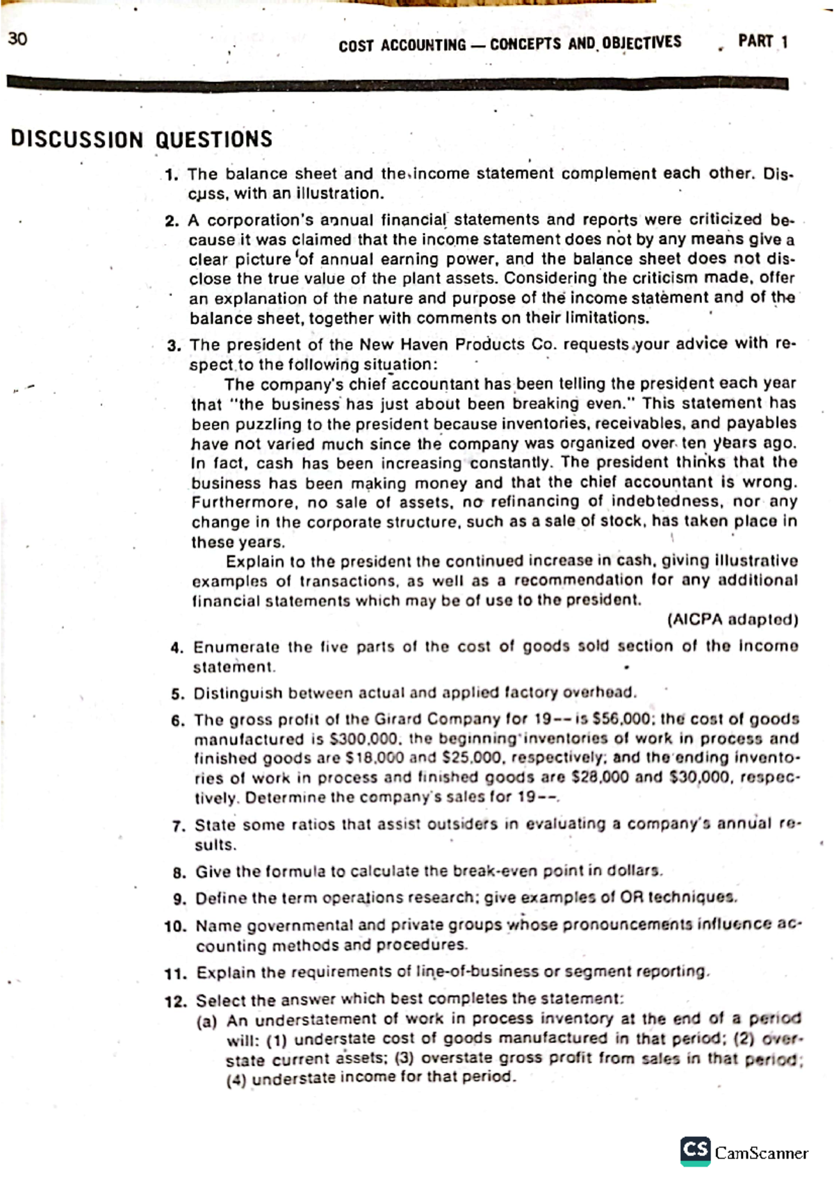 Presentation - this document is based on the practices of cost accounting its include exercises ...