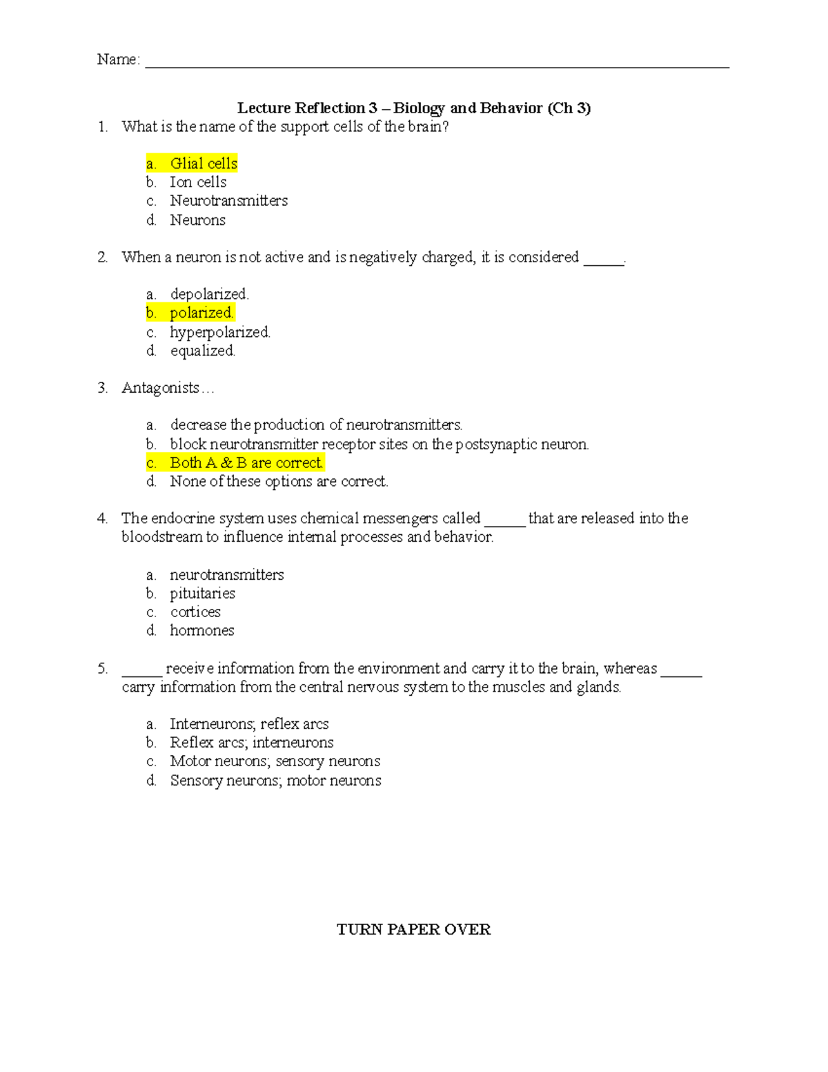 Lecture Reflection 3 - Name: - Studocu