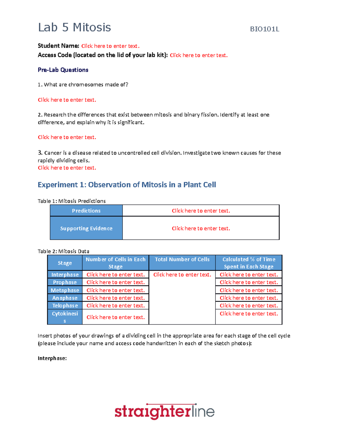 BIO101L Lab 5 - Labwork - Student Name: Click here to enter text ...