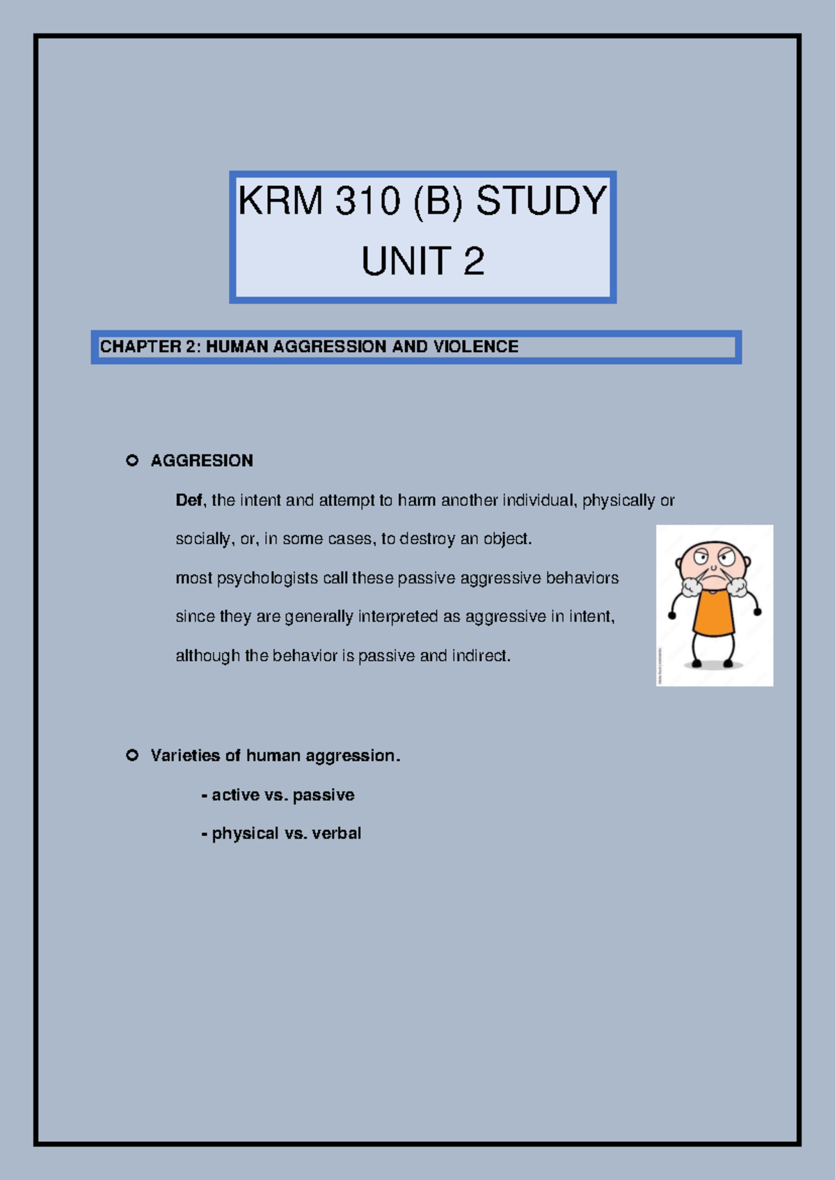 KRM 310 (B) Study UNIT 2 - Summary Criminology 310 - KRM 310 (B) STUDY ...